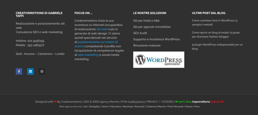 Come modificare il footer in WordPress (4 metodi) | Creativemotions